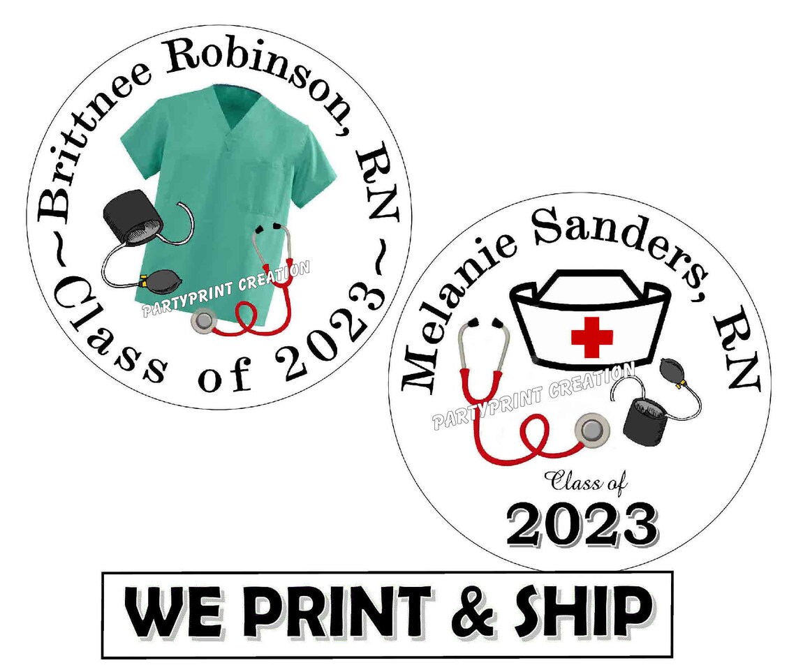 NURSE Graduation Party Favors Stickers Labels for Your Party - Etsy