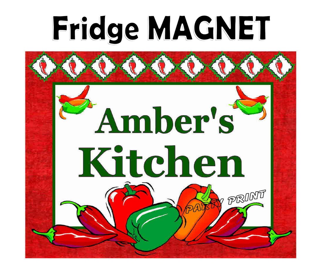 PEPPERS Kitchen Fridge MAGNET Personalized Vegatables Chili Peppers - Etsy