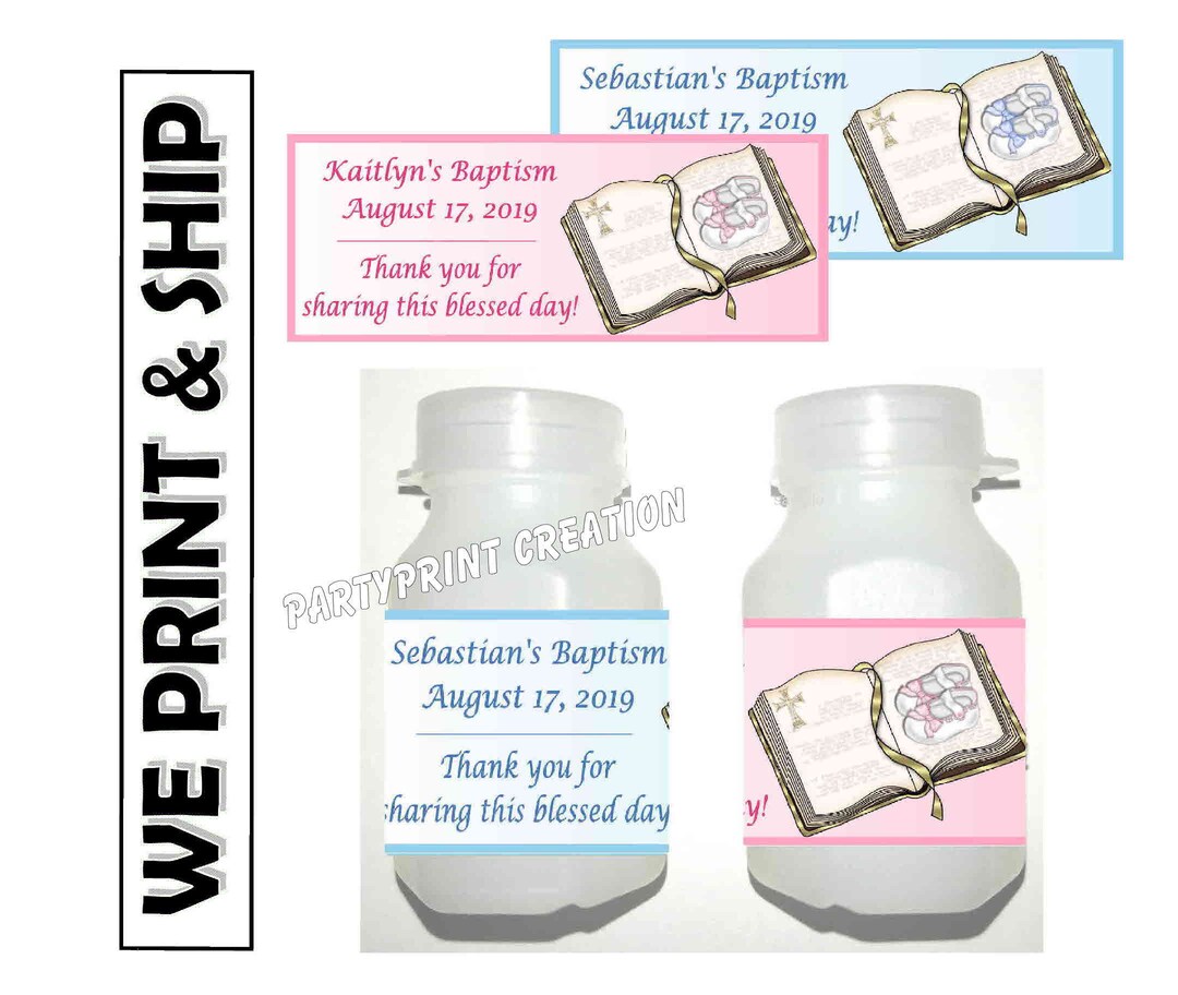 30 BAPTISM CHRISTENING PARTY Favors Bubbles Bubble Labels Decorations ...