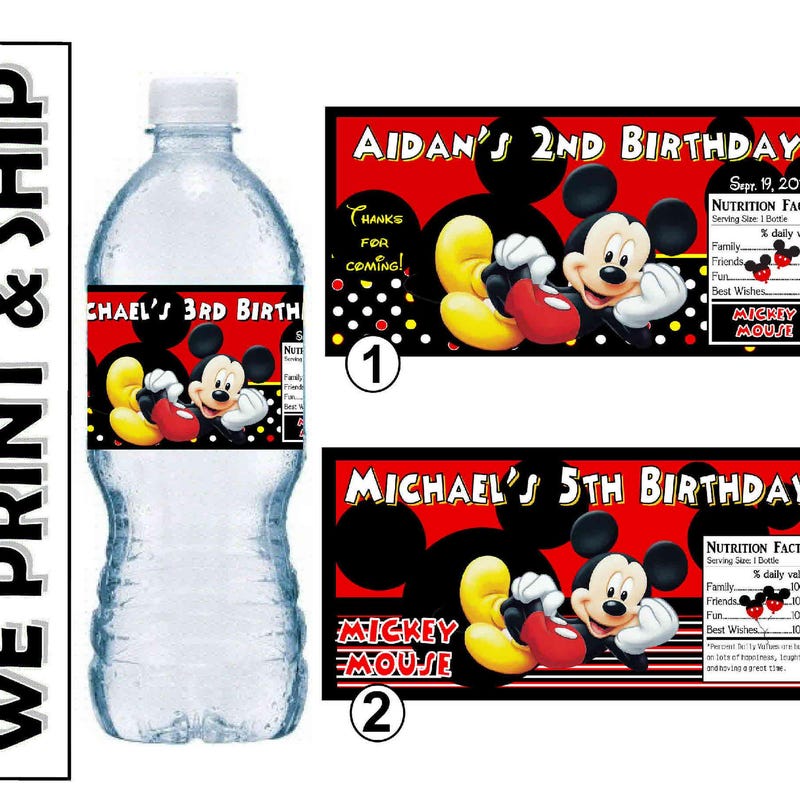 Mickey Mouse Label Package - Etsy