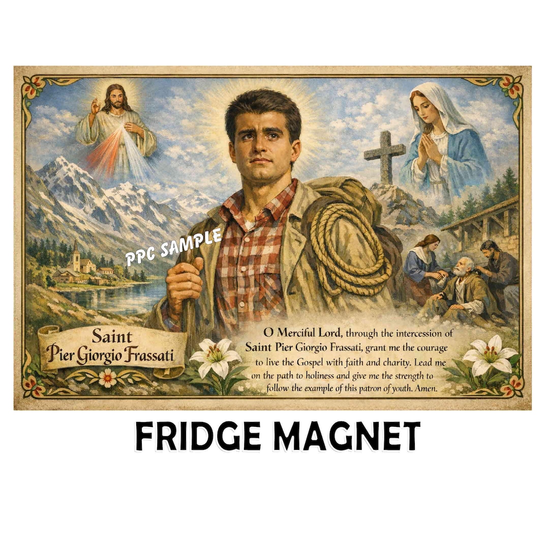 St. Pier Giorgio Frassati Prayer MAGNET Catholic Gift 5.25 X 3.5 Inches ...