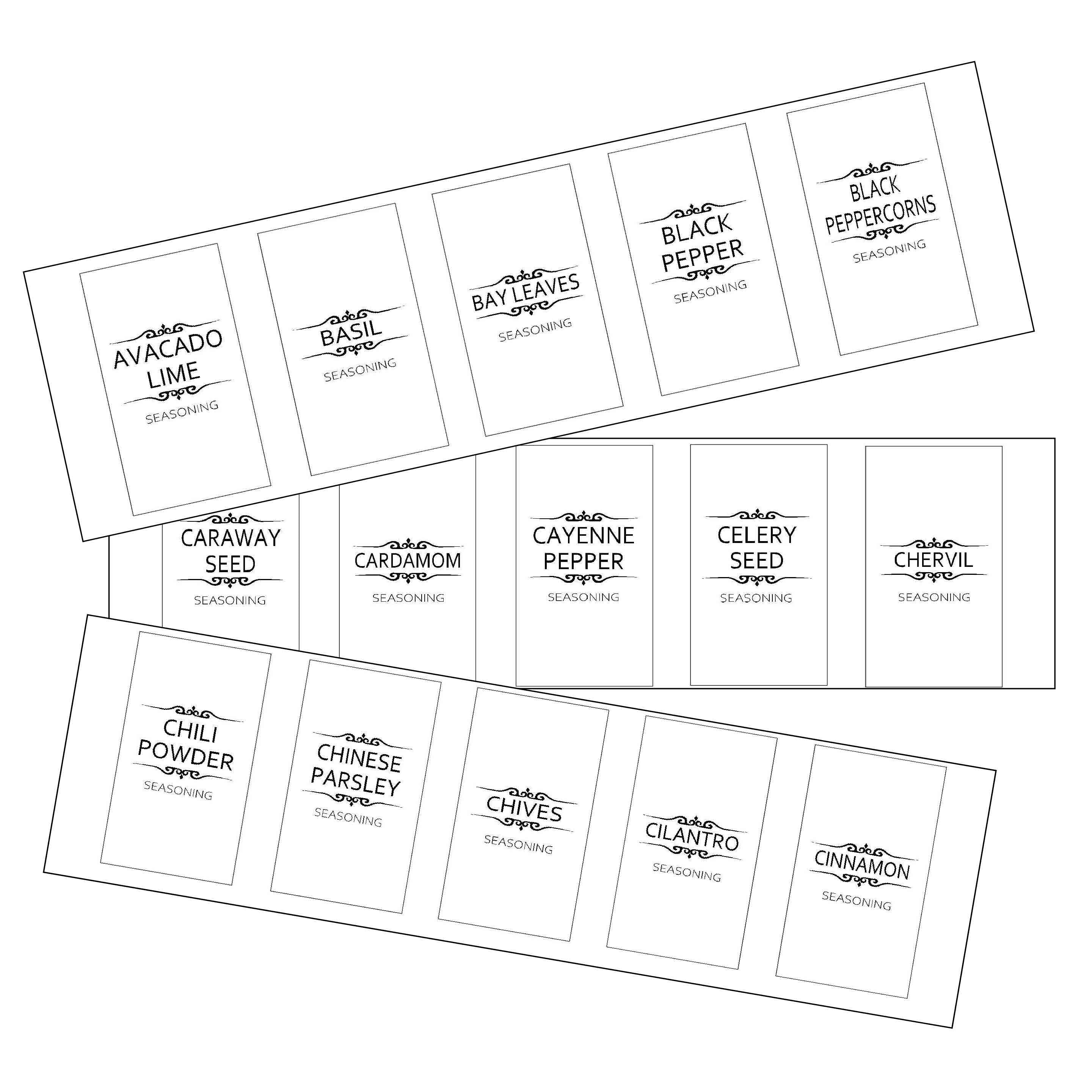 80 Modern Design SPICE LABELS for Spice Jars, Herbs Seasonings Set of ...