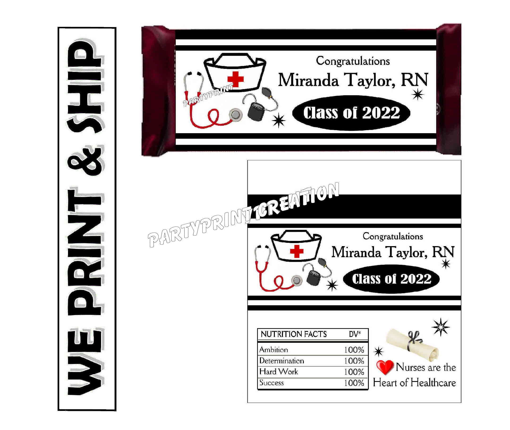 Nurse Graduation Party Favors Water Bottle Labels Stickers - Etsy