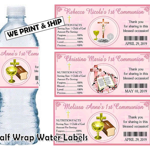 Water Labels for First Communion - Etsy