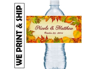 30 Fall Wedding Favors Water Bottle Labels Fall Wedding Decor Fall ...