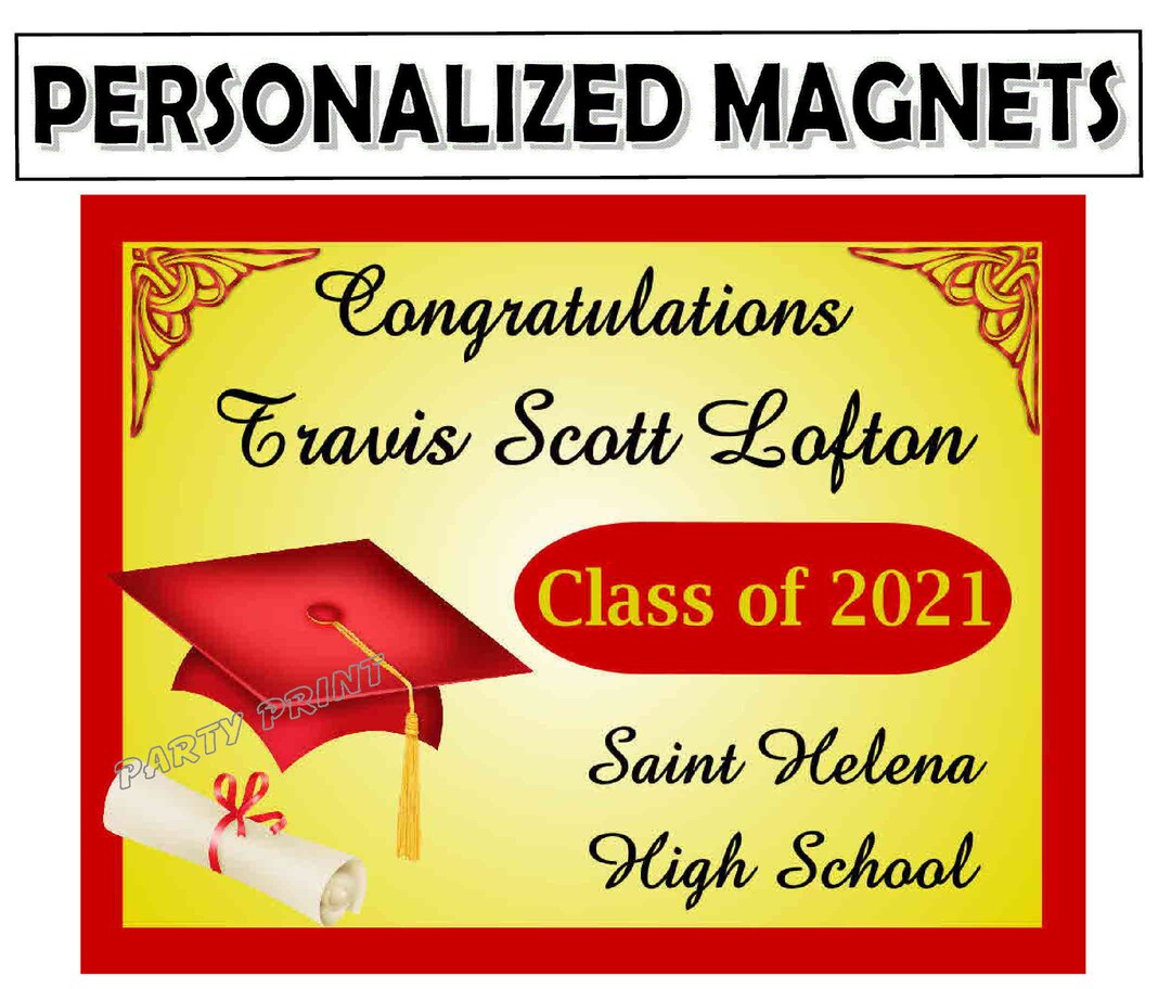 15 RED AND GOLD Graduation Party Favors Magnets Decorations - Etsy