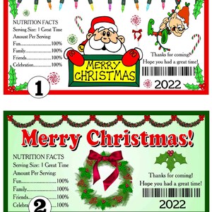 Christmas Holiday Party Favors Melted Snowman Water Bottle Labels WE ...