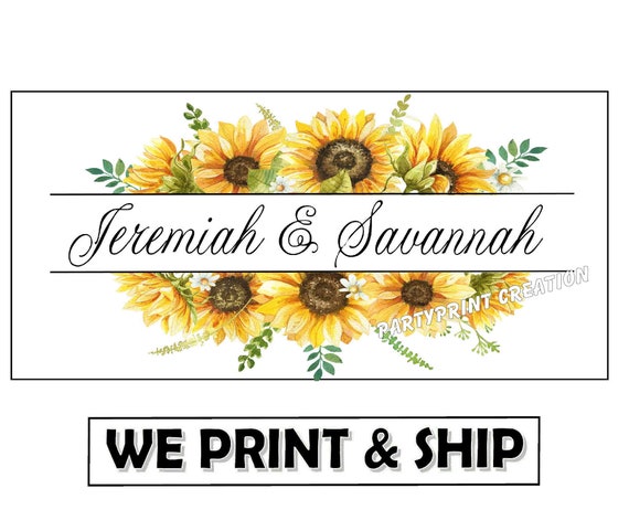 Rustic Sunflower Wedding Favors Labels Wood Design WE PRINT & - Etsy