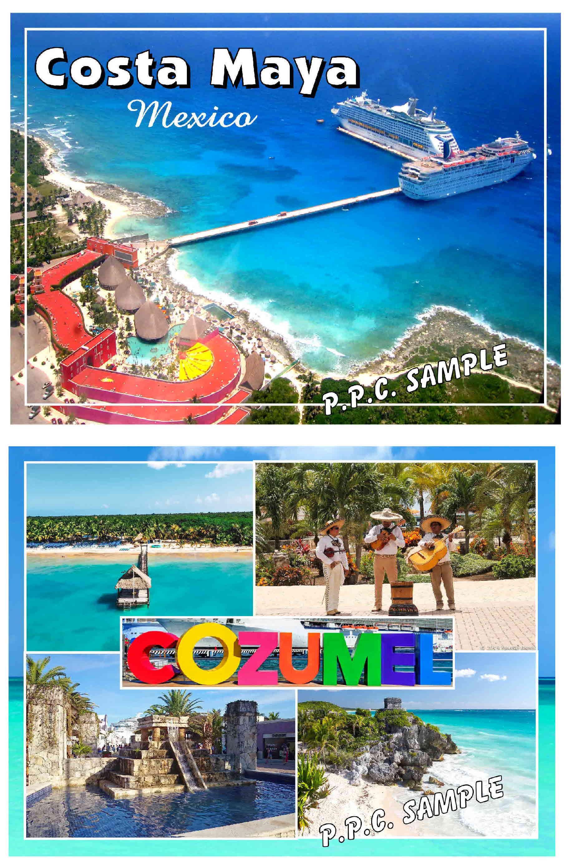 Cruise Port FRIDGE MAGNETS 4 X 3 Inches Each, Cozumel, Costa Maya, Key ...