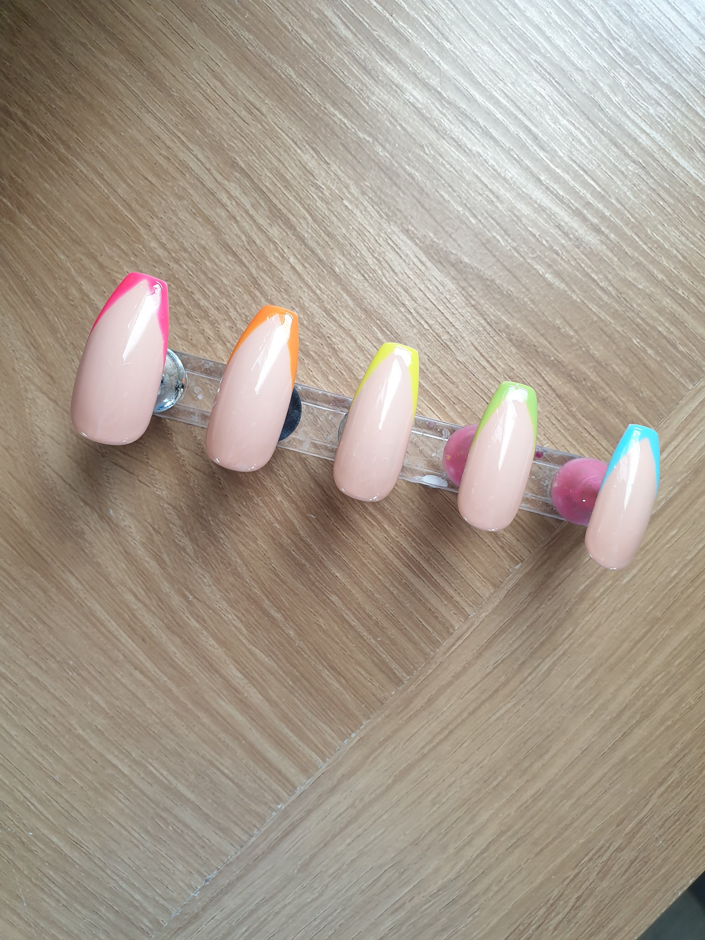 Summer Colourful French Manicure Press Ons Press on Nail Set | Etsy UK