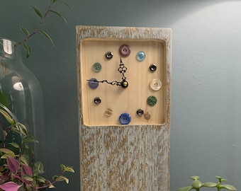 Rustic Handmade Wall Mounted Button Clock Statement Piece - Etsy