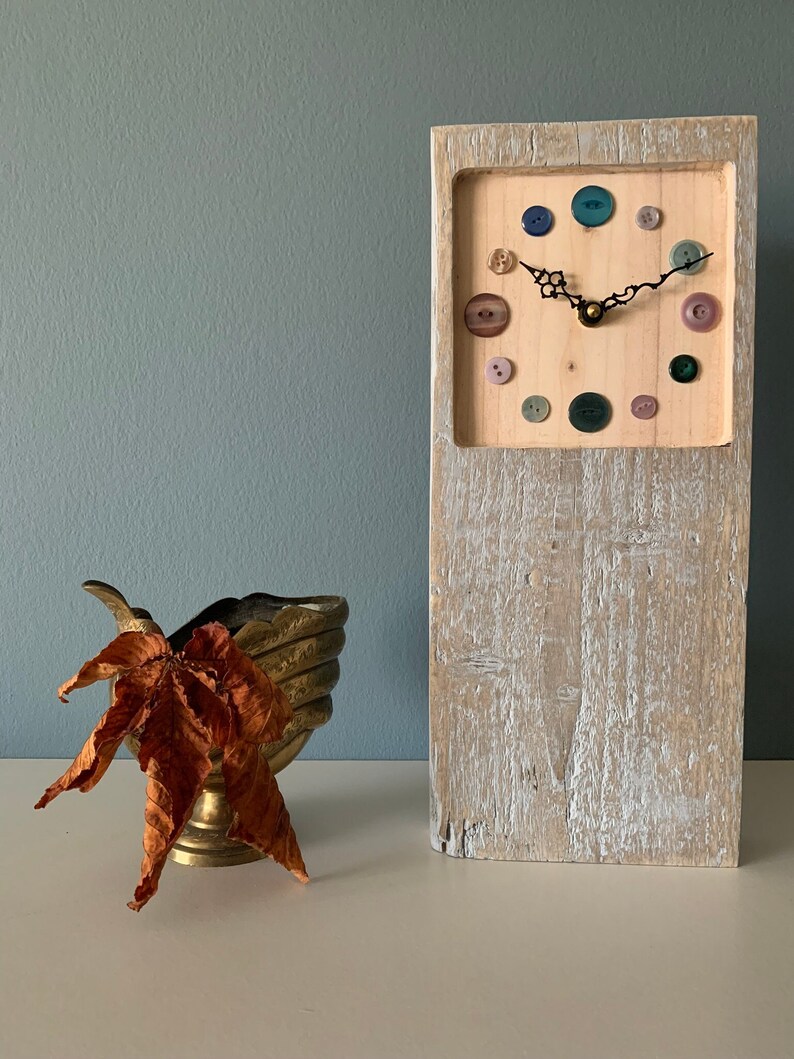Rustic Handmade Wall Mounted Button Clock Statement Piece - Etsy