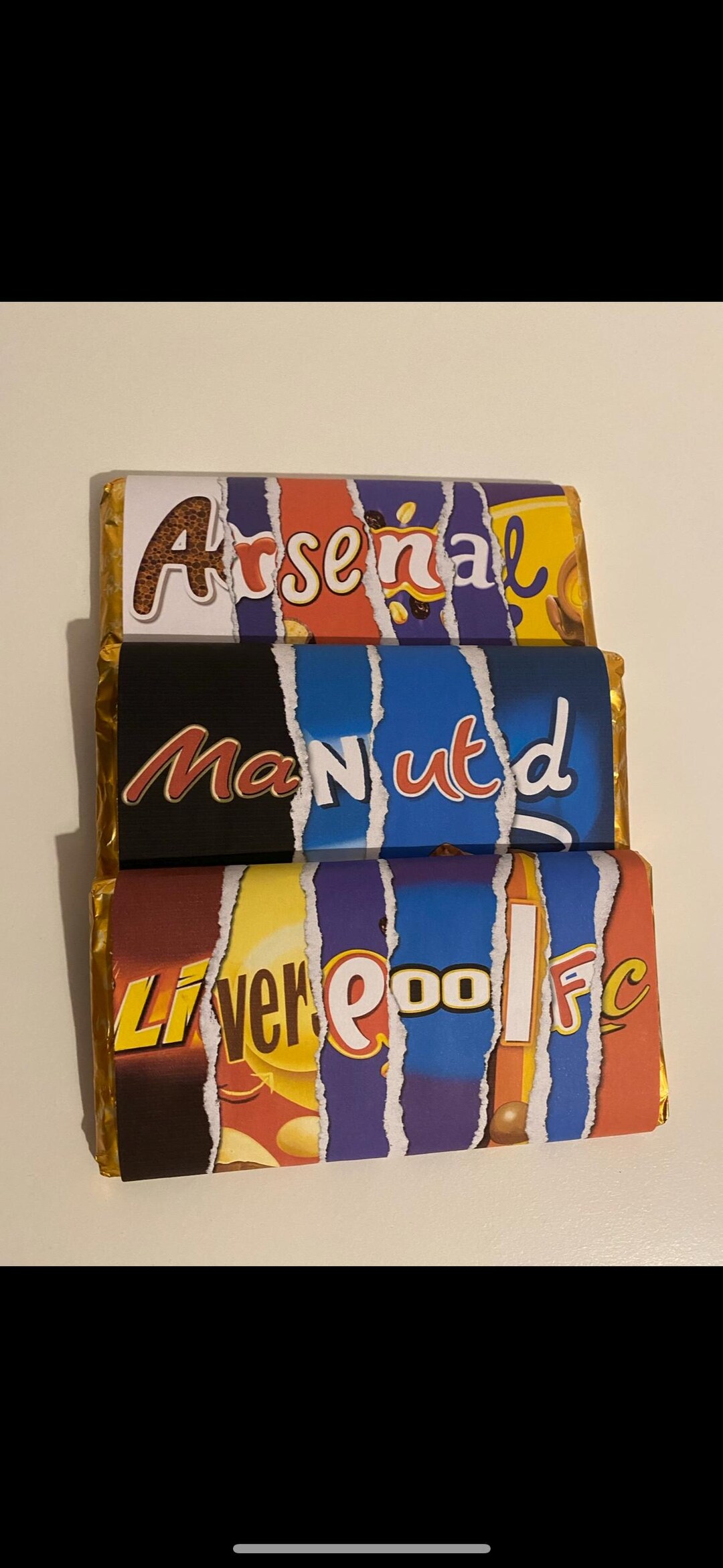 Novelty Football Team Galaxy Milk or Caramel Chocolate Bar - Etsy UK