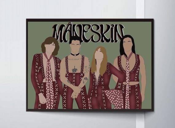 Maneskin Print Poster Art Fanart Måneskin Eurovision Italian - Etsy UK