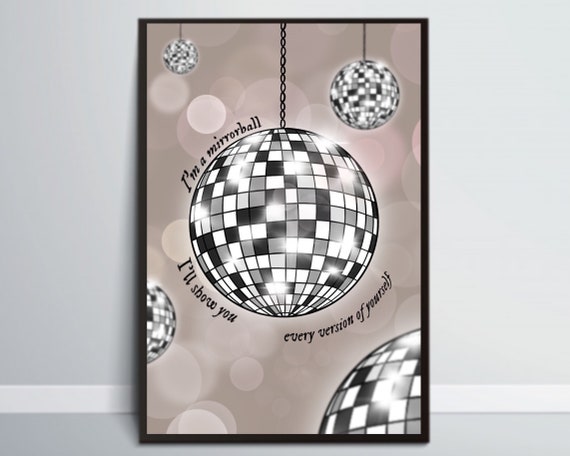 Taylor Swift Mirrorball Folklore Poster Singer Print Wall Art - Etsy