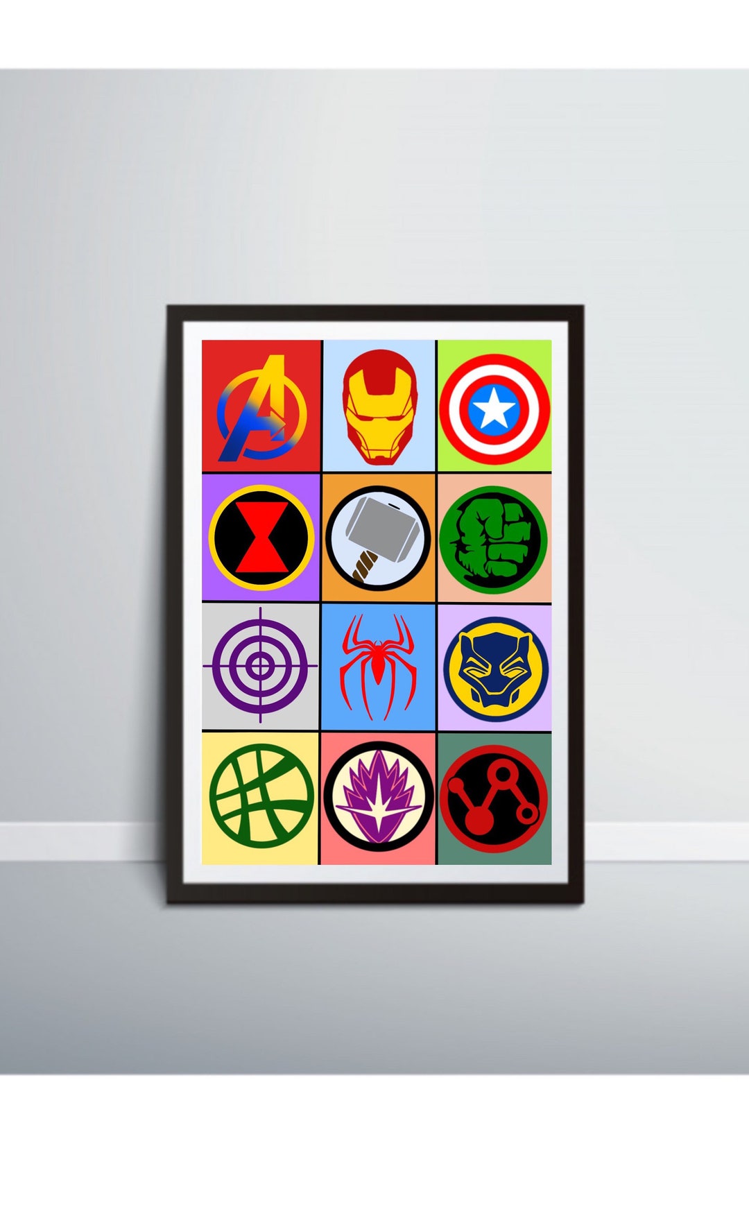 Marvel Avangers Poster Print Captain America Iron Man Black Widow Mcu ...