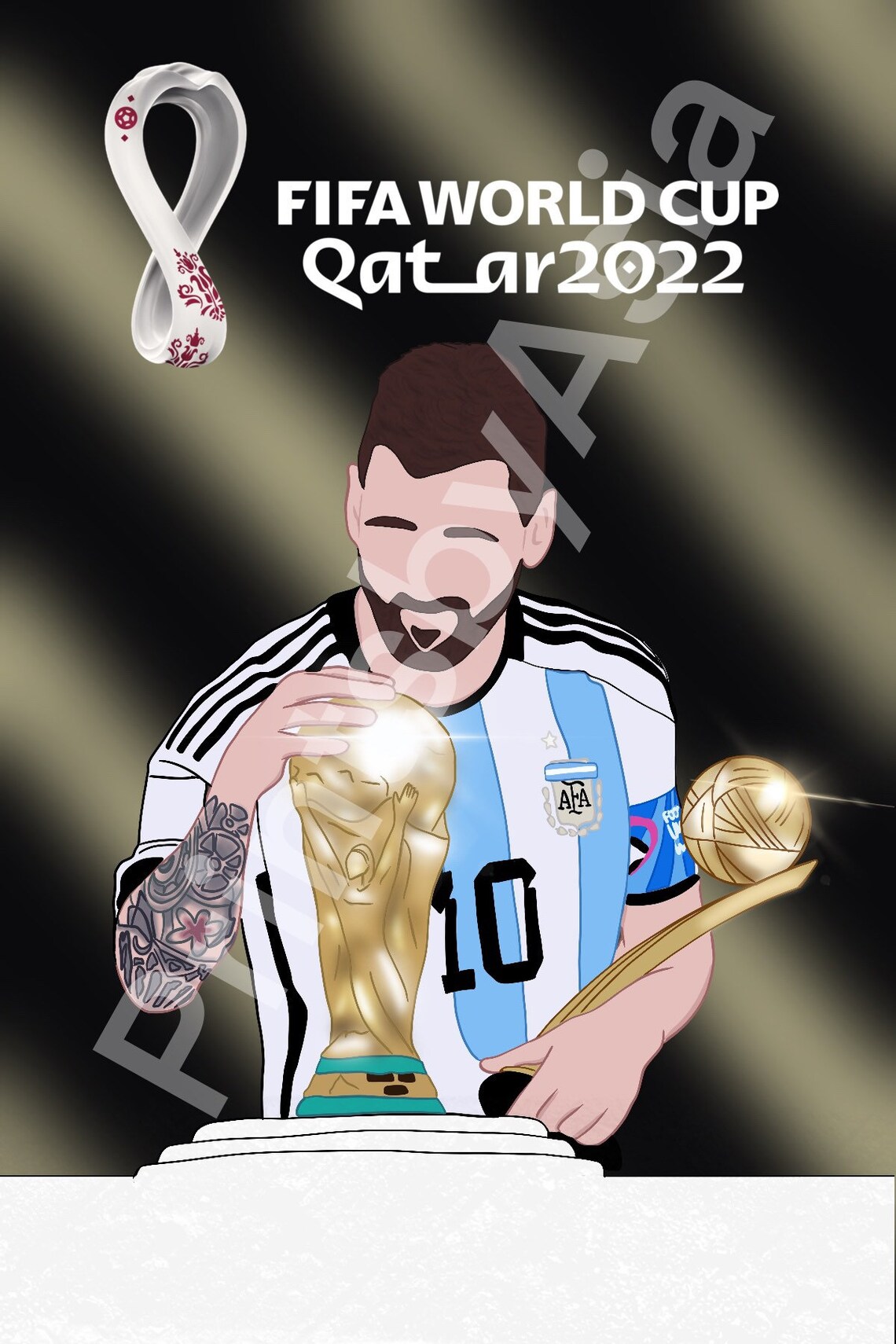 Lionel Messi FIFA World Cup 2022 Argentina Qatar 10 Champions - Etsy UK