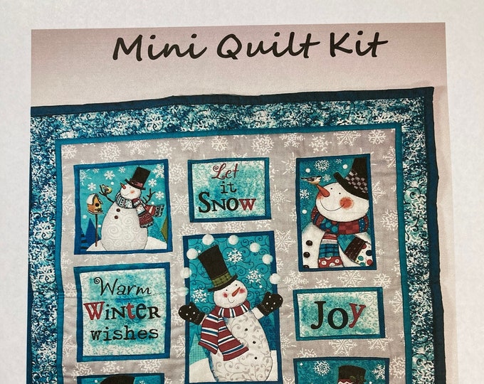 Snowman Mini Quilt Kit With Snowflake Backing From a Panel by ...