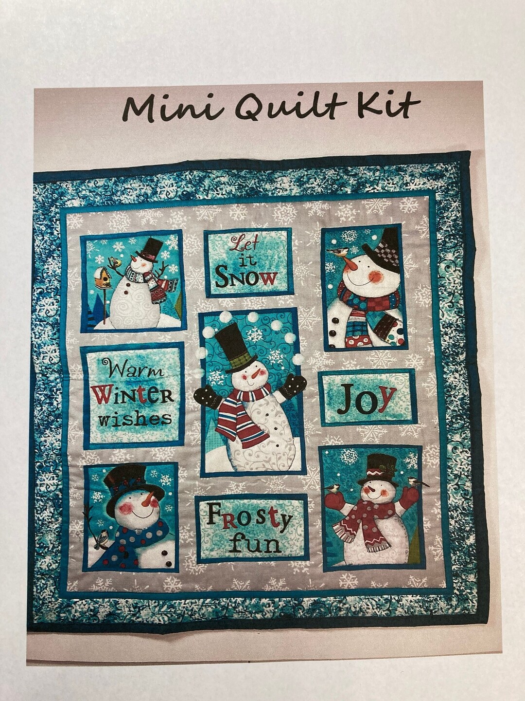Snowman Mini Quilt Kit With Snowflake Backing From a Panel by ...