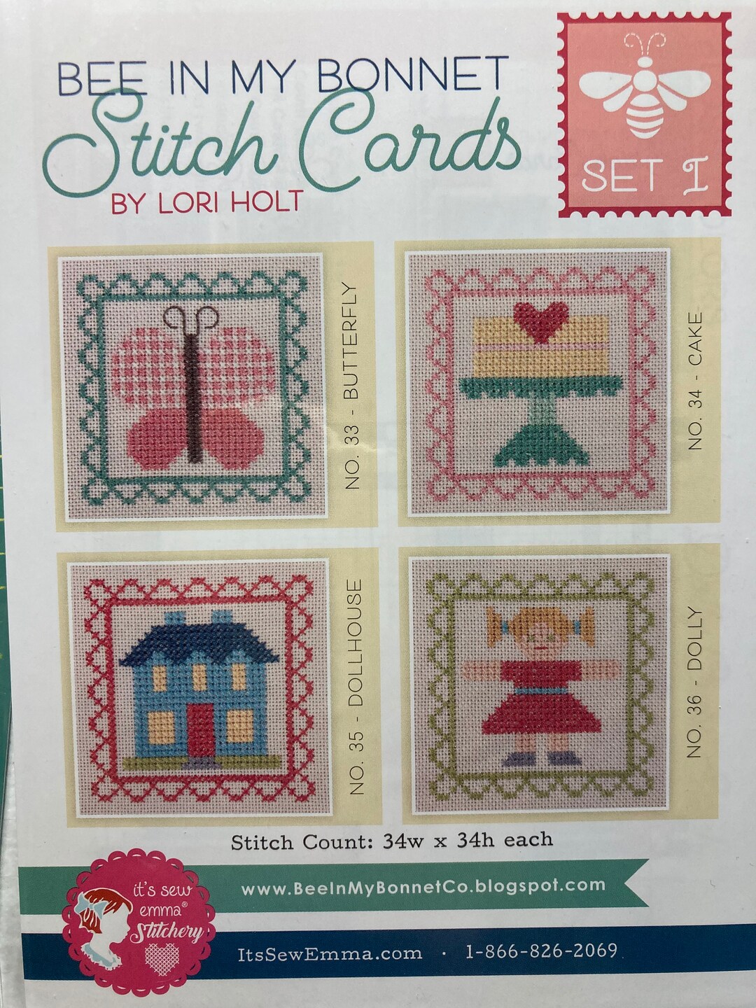Spring Images Counted Cross Stitch Card Set I by Lori Holt, 4 ...