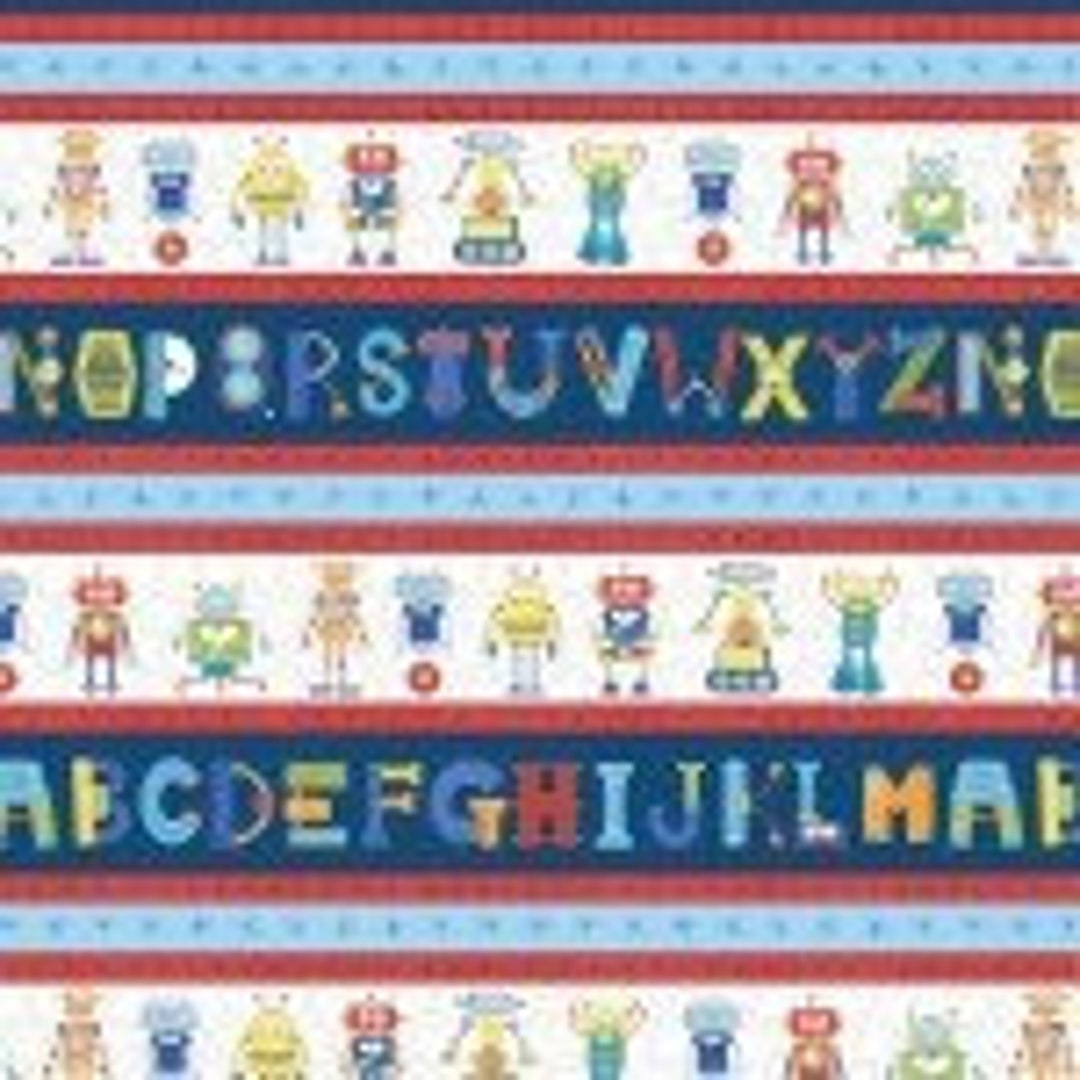 Robots Stripes 44 Inch Wide by 26 Inch Length O Capture All Robot ...