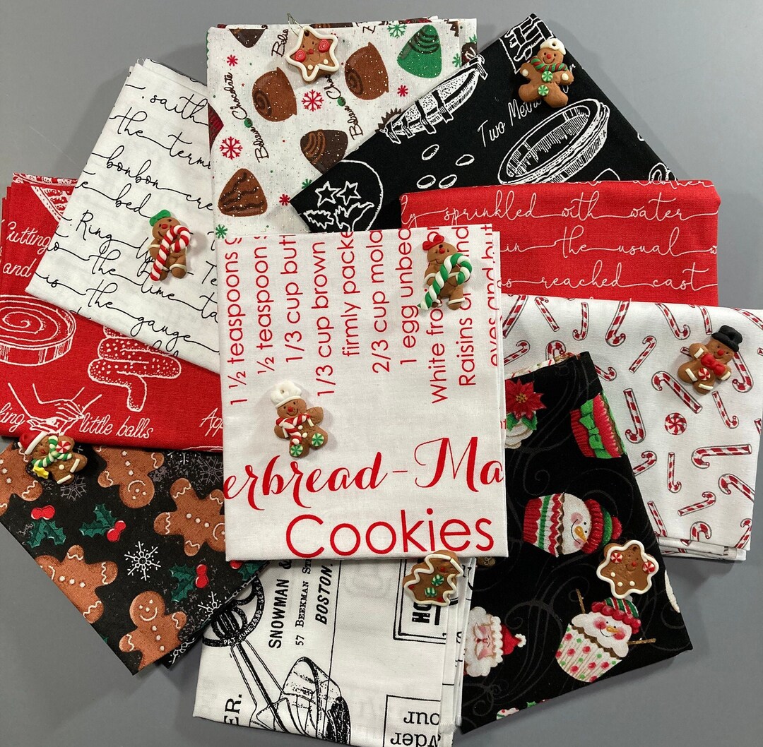 Cookies Baking and Candy Making Fat Quarter Bundle, 10 Pieces, Mixed ...