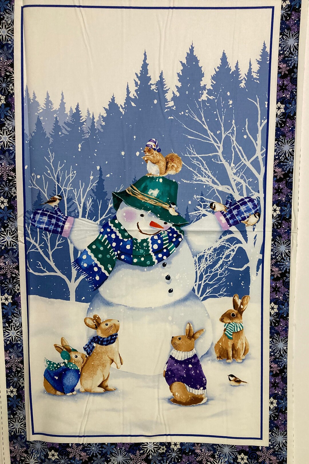 Snowman and Furry Friends Panel 360P-77 is 23 Wide X 44 Tall From Henry ...