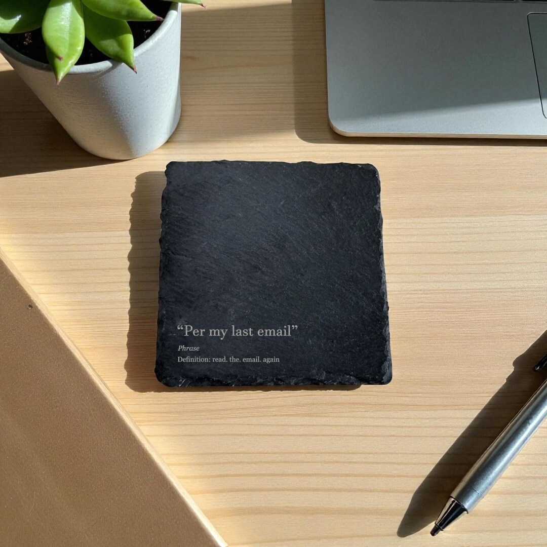 Custom Office Email Definition Slate Coasters: Funny Coworker Gift ...