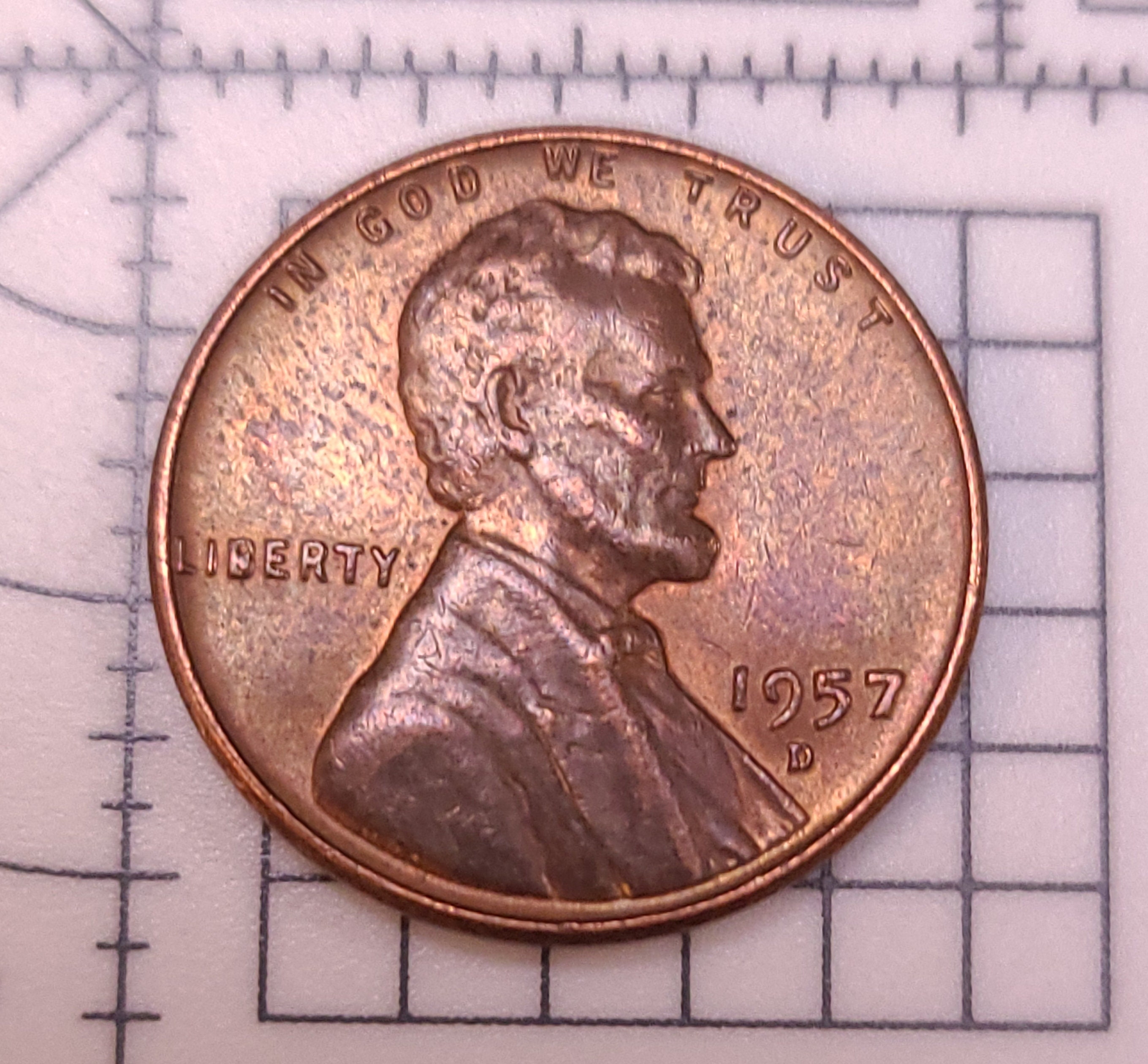 Cud Error Coin ~ 1957 D Wheat Penny ~ Red/brown - Etsy