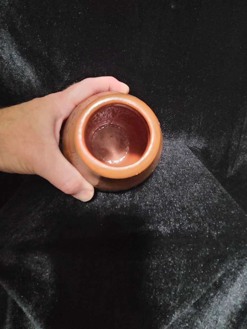 Mitchell Blackhorse Dineh Navajo Native American Etched Red Clay Vase ...