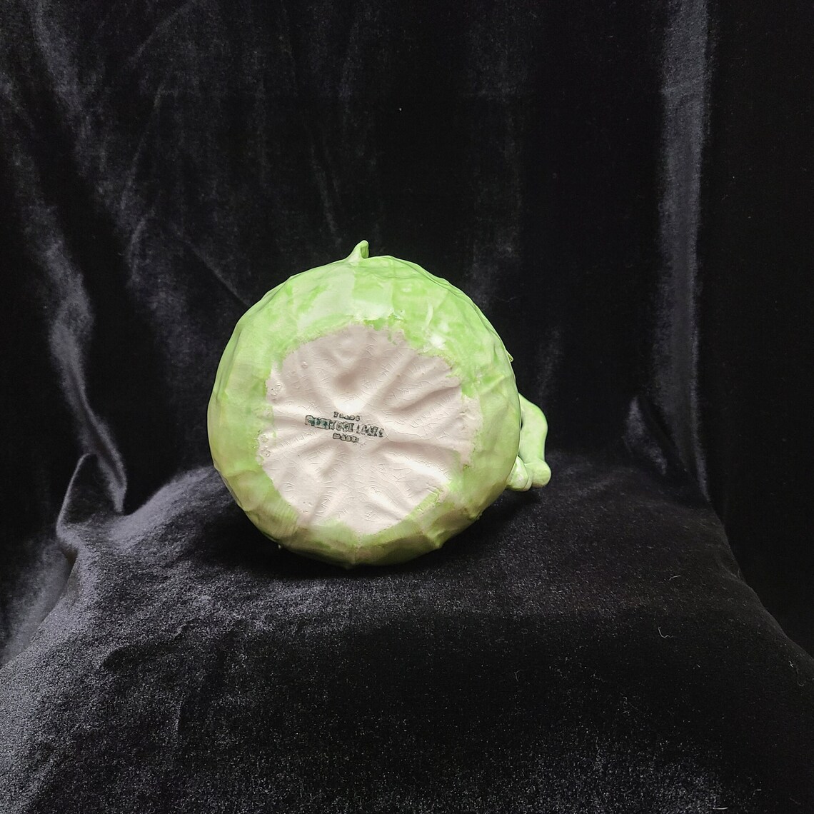 Scarce Antique Wannopee Lettuce Leaf Majolica Pitcher and Bowl C. 1901 ...