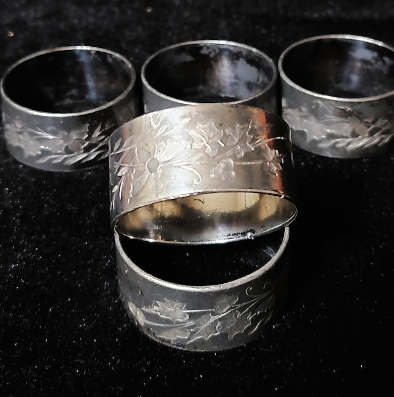 5 Matching Victorian Solid Silver Napkin Rings - Etsy