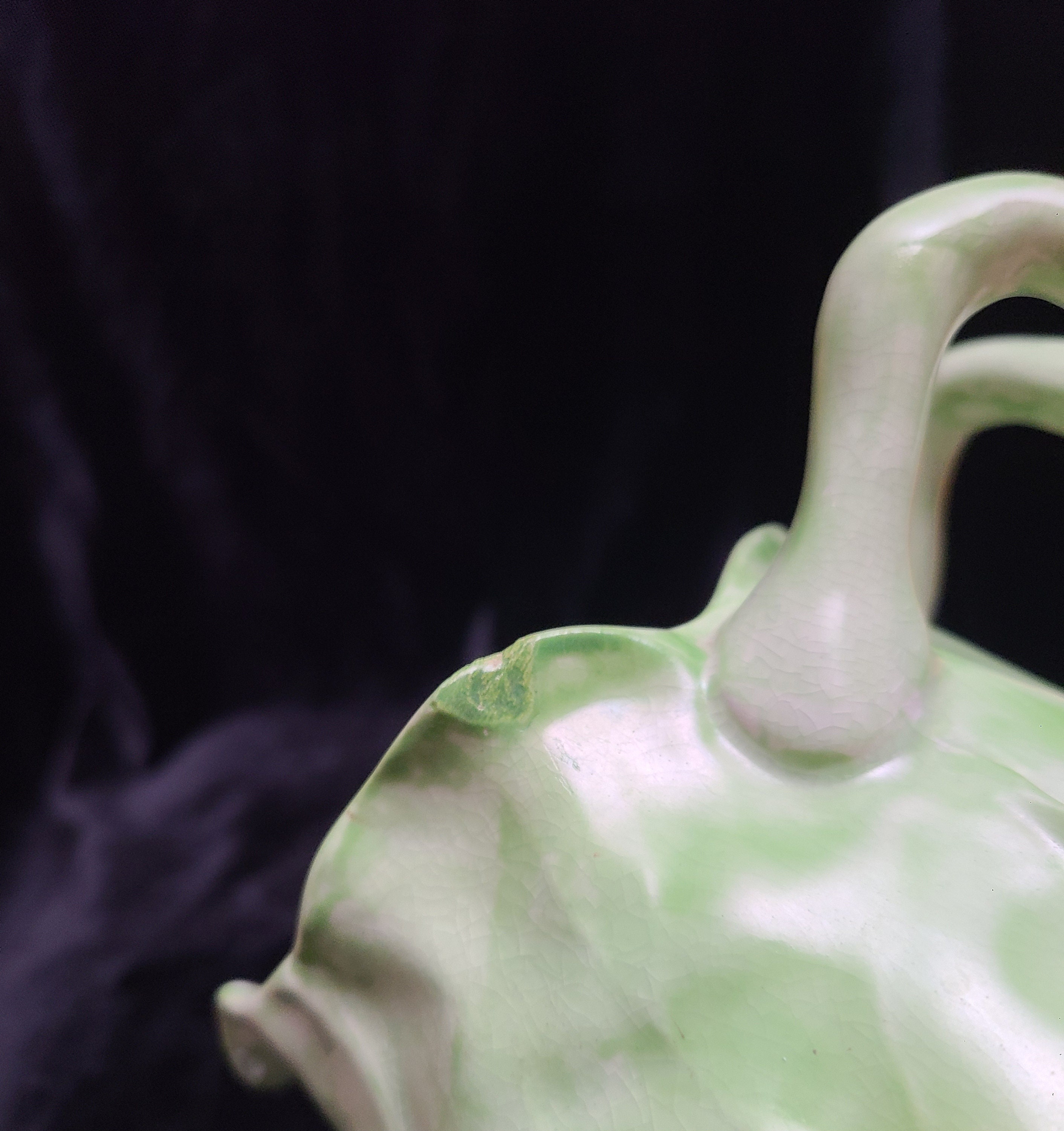 Scarce Antique Wannopee Lettuce Leaf Majolica Pitcher and Bowl C. 1901 ...