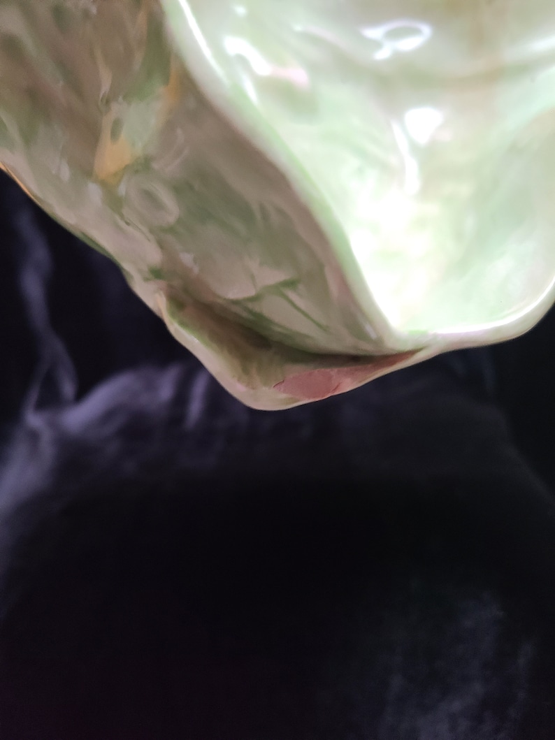 Scarce Antique Wannopee Lettuce Leaf Majolica Pitcher and Bowl C. 1901 ...