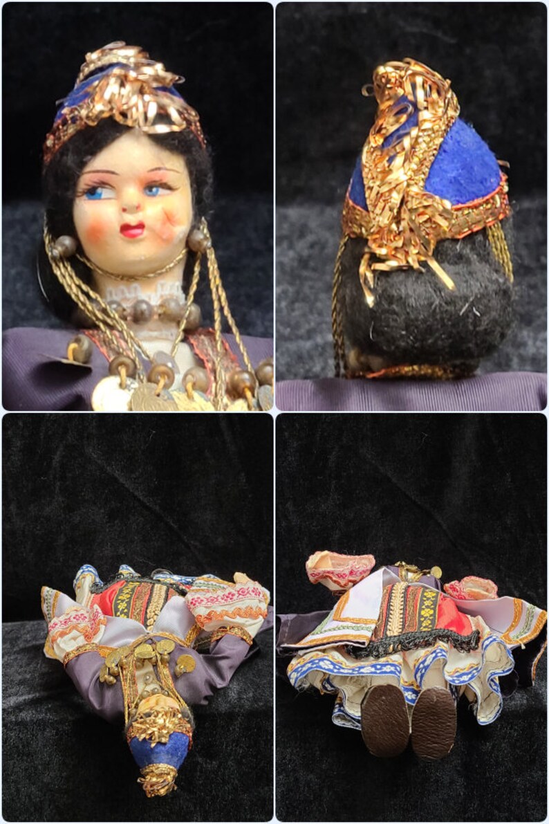 2 Vintage Italian Folk Art Style Lenci Style Felt and Cloth Mascotte ...