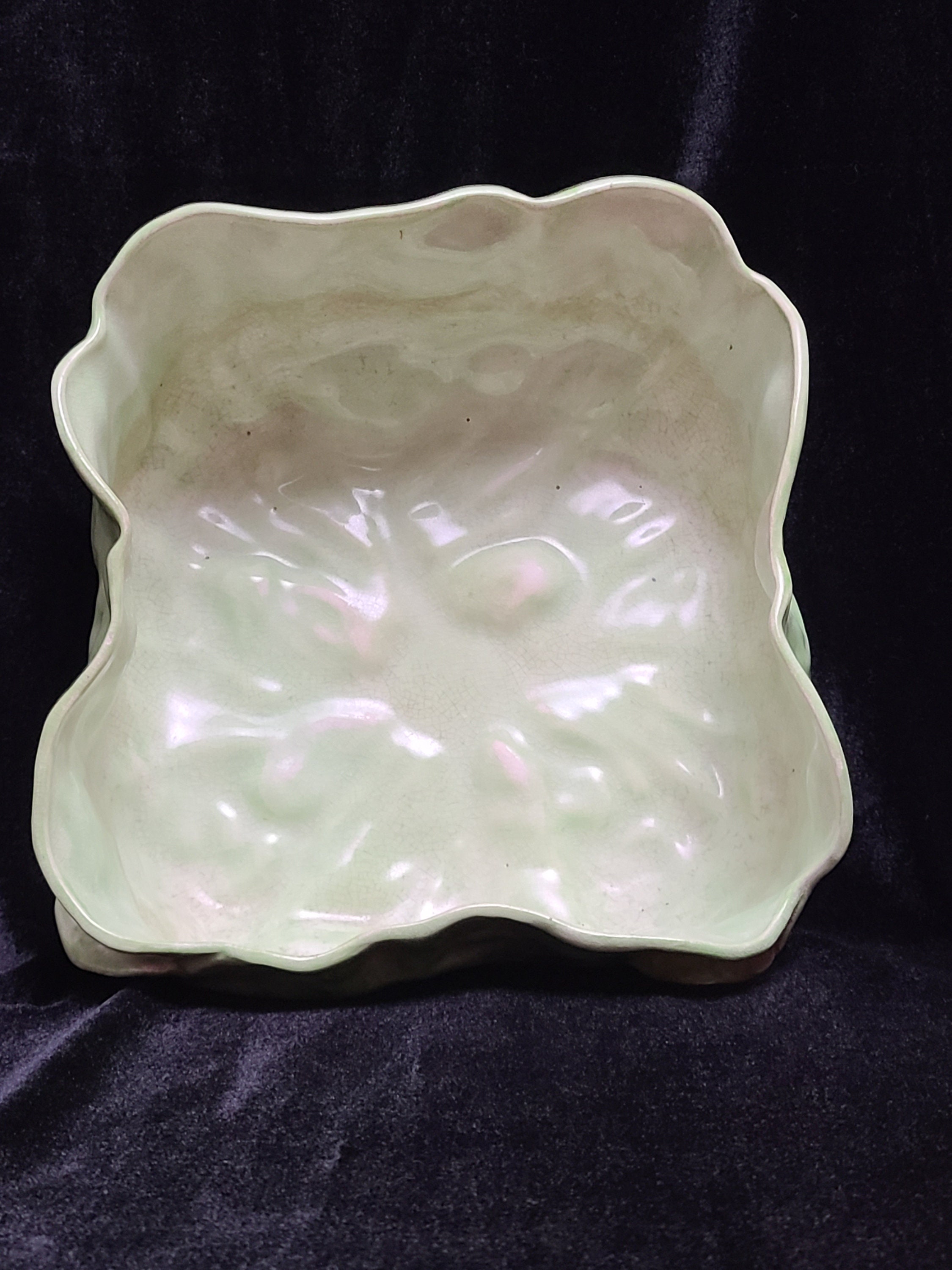 Scarce Antique Wannopee Lettuce Leaf Majolica Pitcher and Bowl (C. 1901 ...