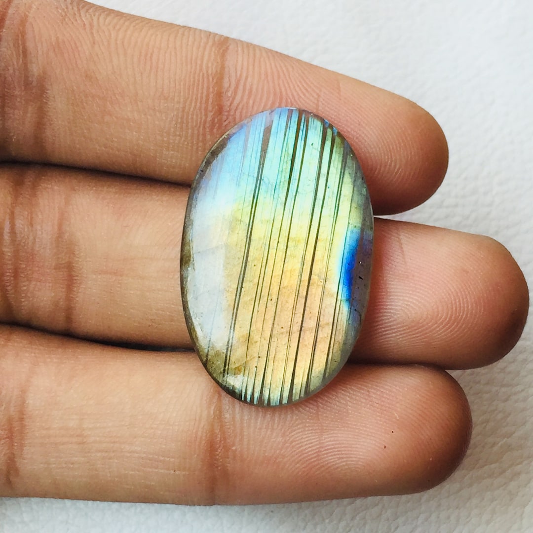Unique Labradorite Smooth Cabochon Loose Gemstone Size 31x20x3 MM Oval ...