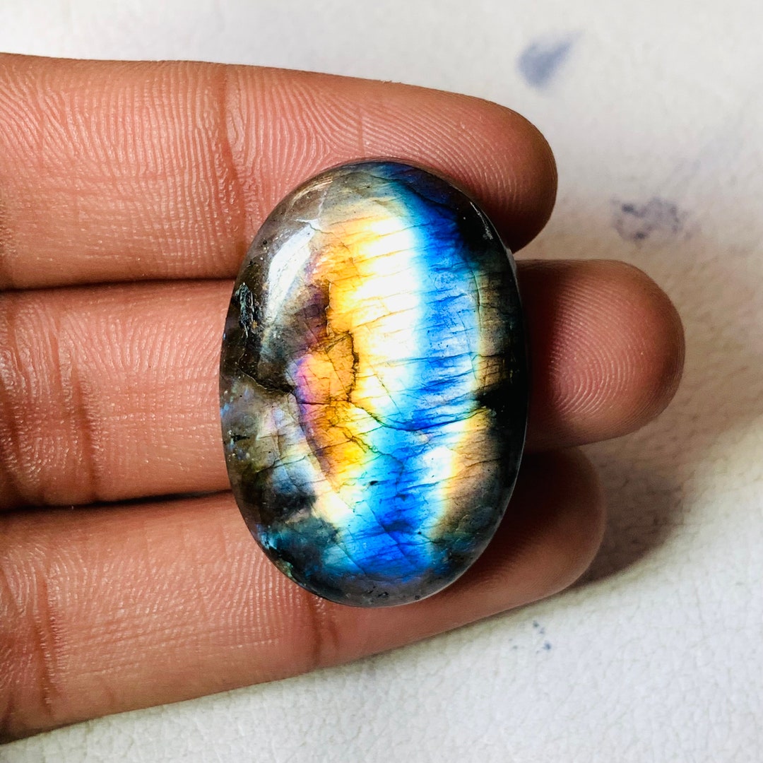Spectrolite Labradorite Smooth Cabochon Gemstone Both Side Polish Size ...