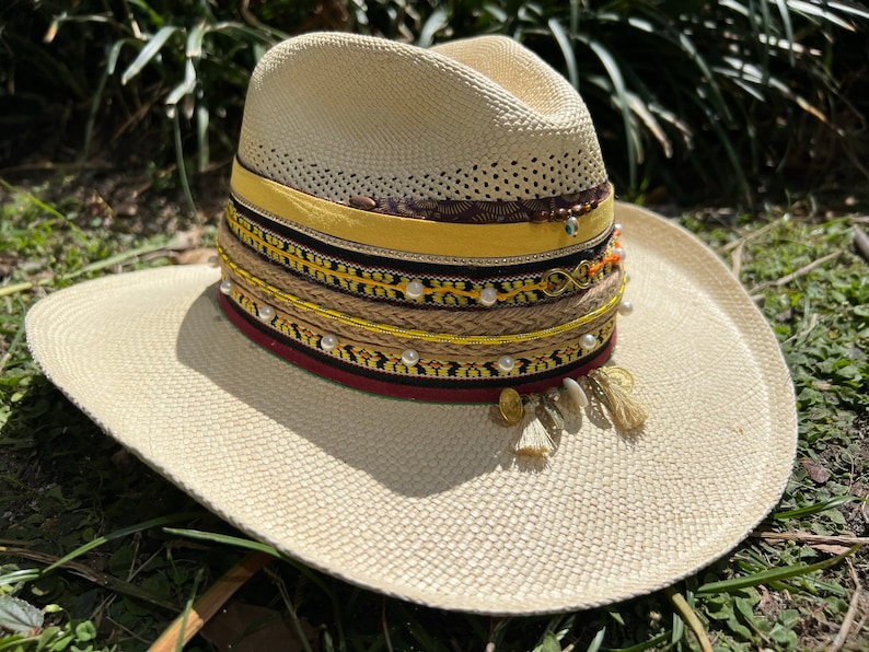 Colombian Handmade Hat, Infinity Lucky Eye Ref, Colorful Summer Hat for ...