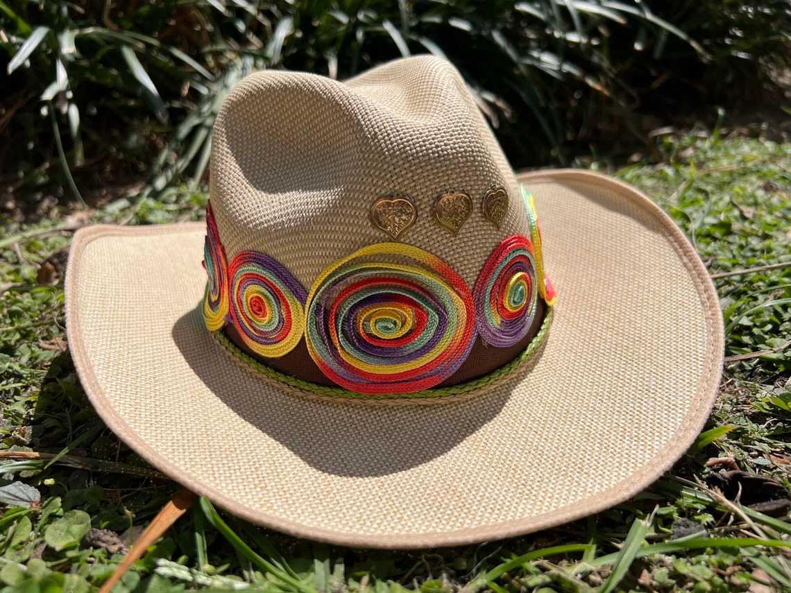 Colombian Handmade Hat, Colorful Spiral Ref, Colorful Summer Hat for ...