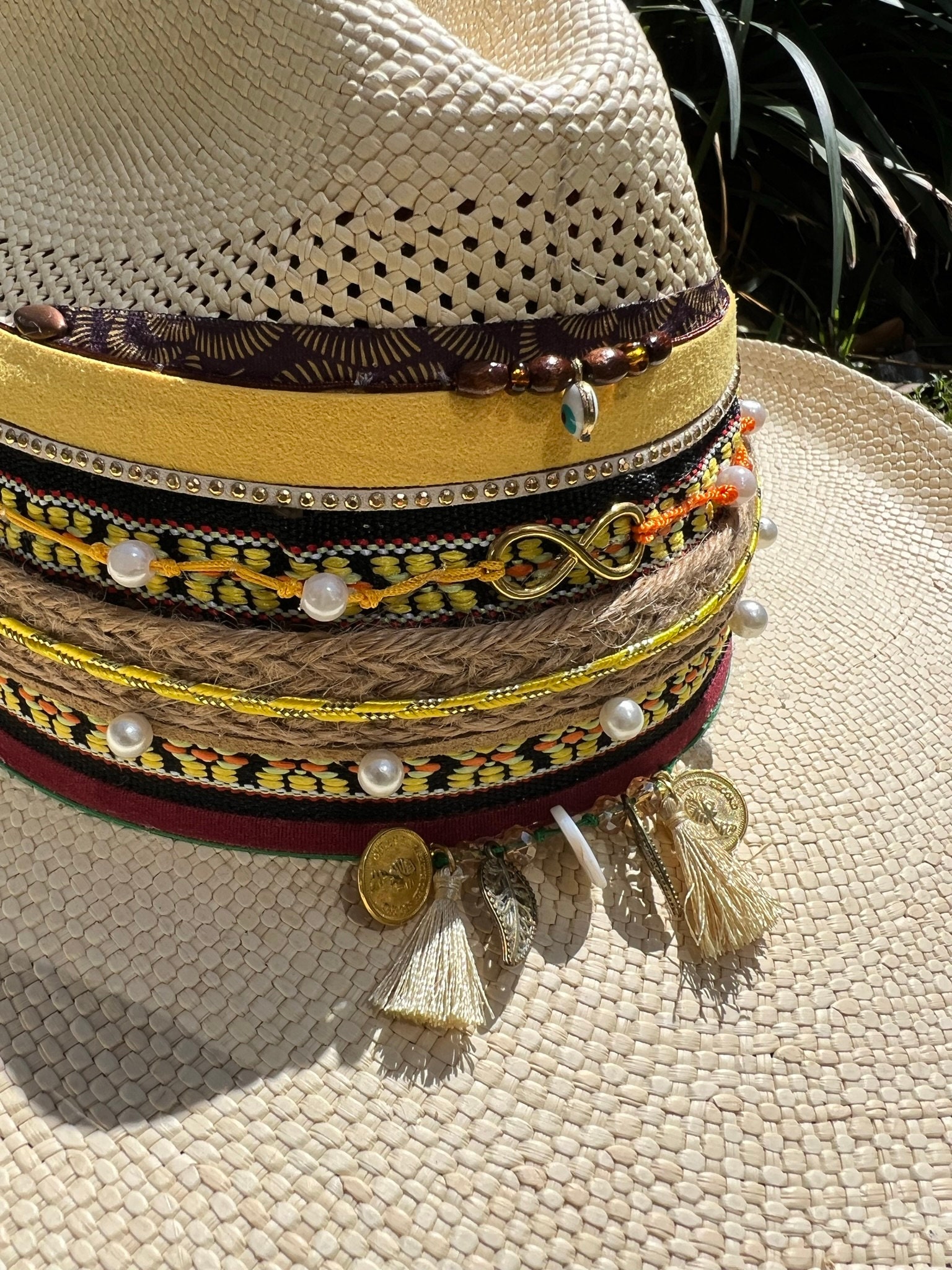 Colombian Handmade Hat, Infinity Lucky Eye Ref, Colorful Summer Hat for ...