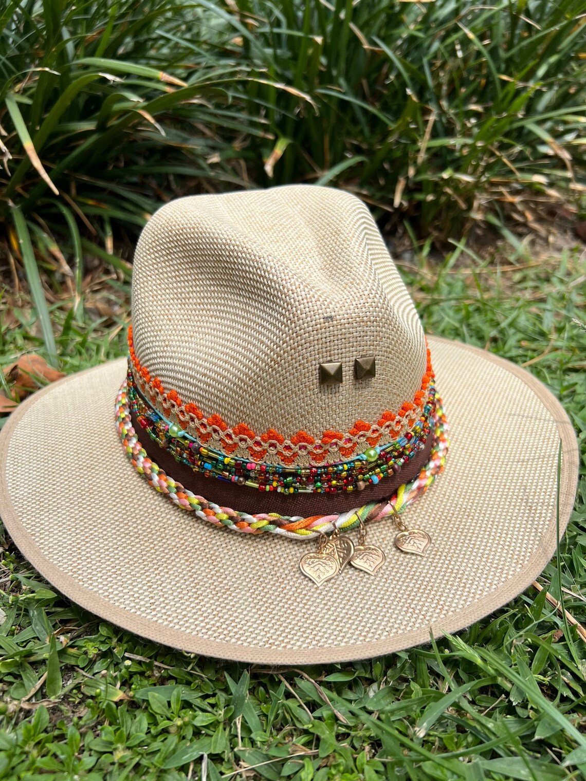 Colombian Handmade Hat, Hearts and Beads, Colorful Summer Hat for Women ...