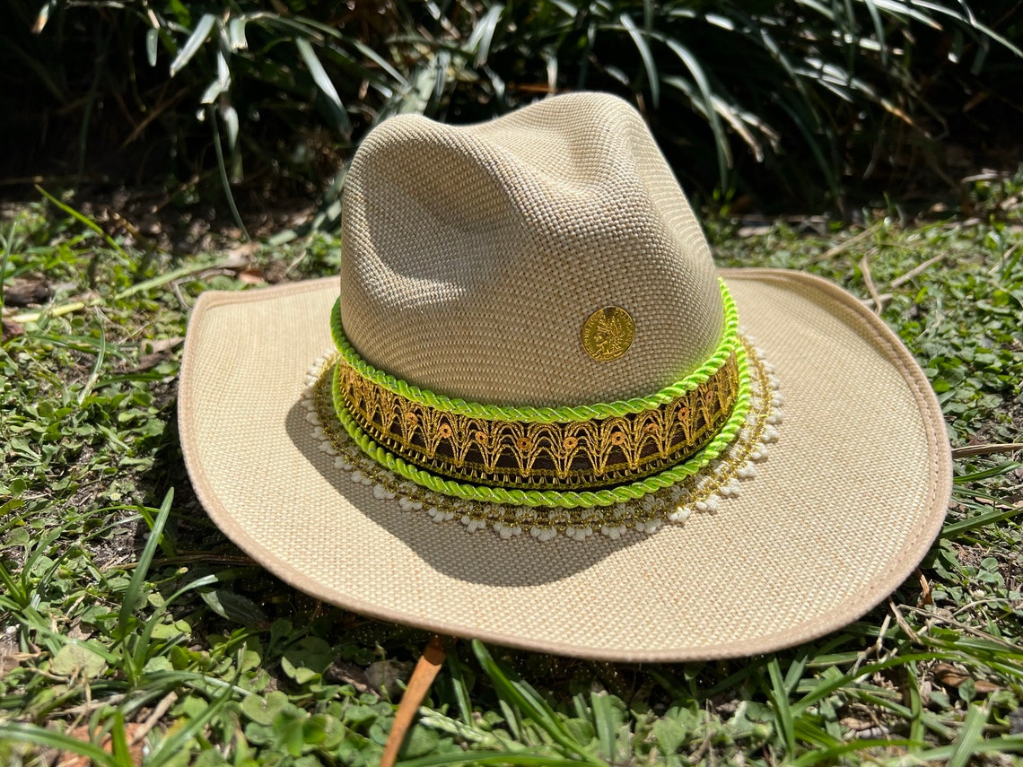 Colombian Handmade Hat, Neon Touch Ref, Colorful Summer Hat for Women ...