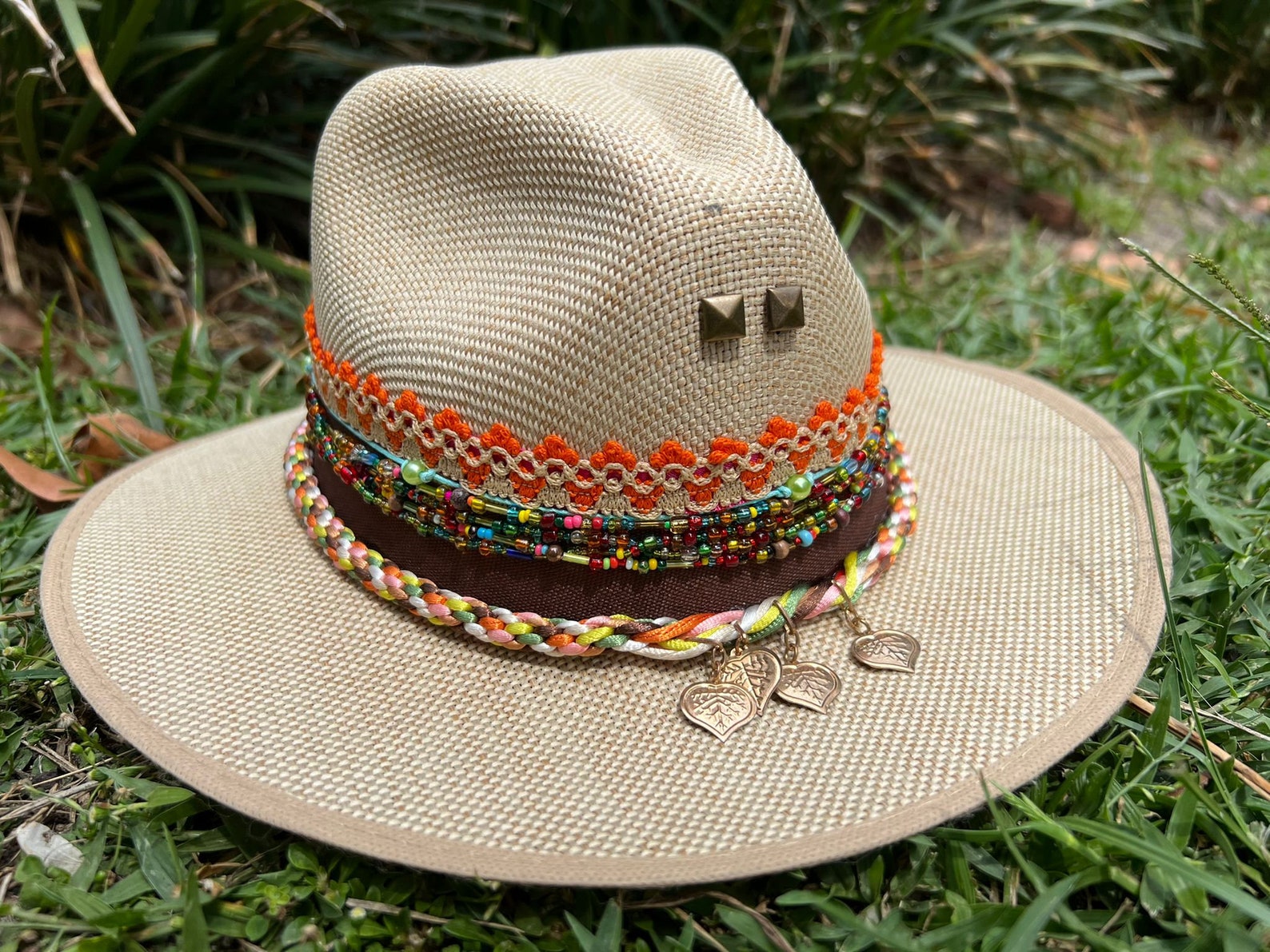 Colombian Handmade Hat, Hearts and Beads, Colorful Summer Hat for Women ...