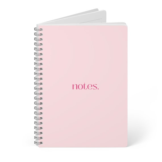 Pink Notebook Pink Spiral Notebook Pink Softcover Notebook - Etsy