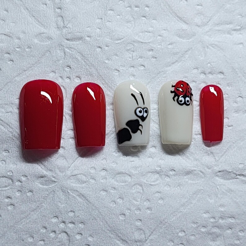 Cute Ladybug and Ant Press on Nails - Etsy