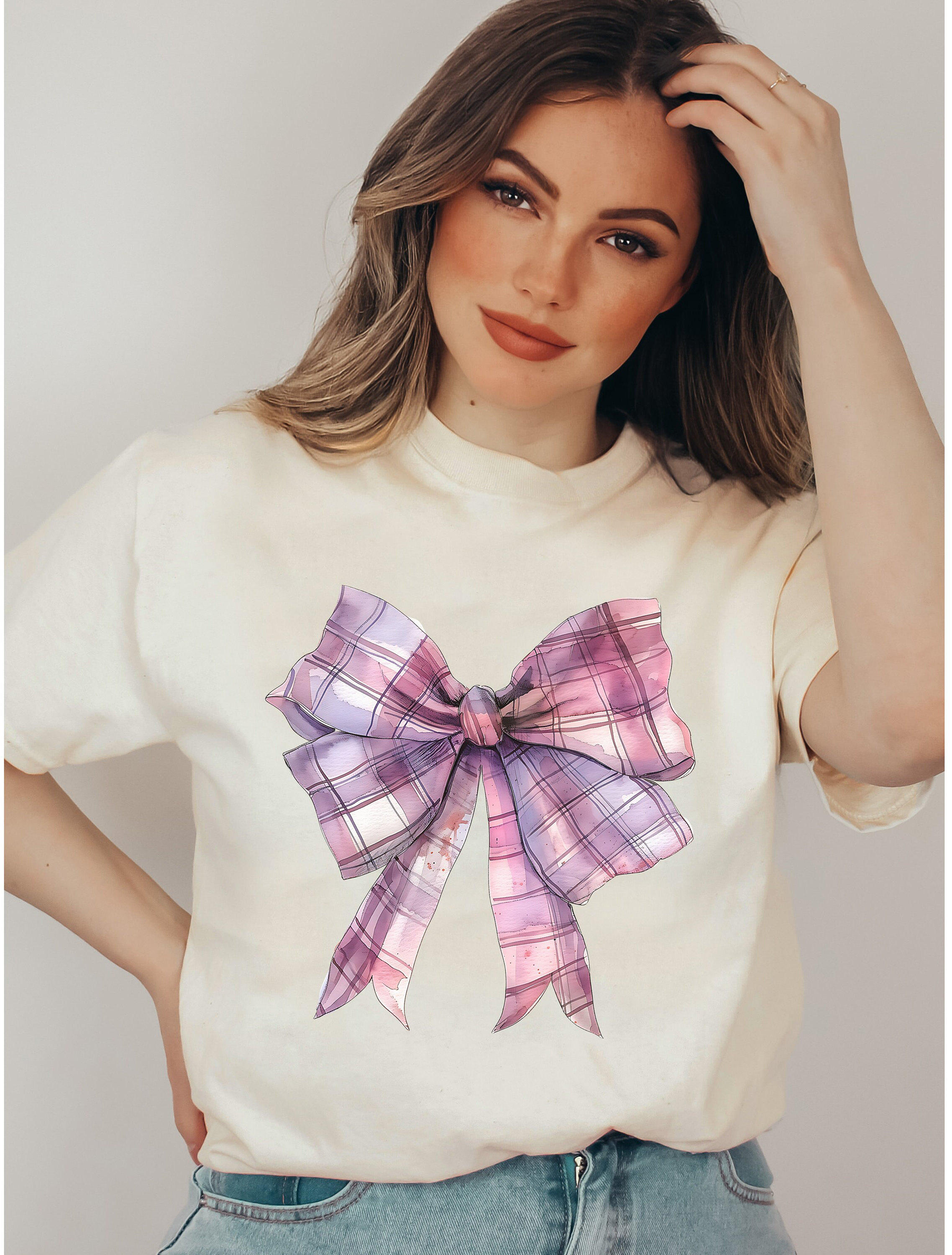 Coquette Lavender Ribbon Bow Shirt, Coquette Tshirt, Trendy Coquette ...