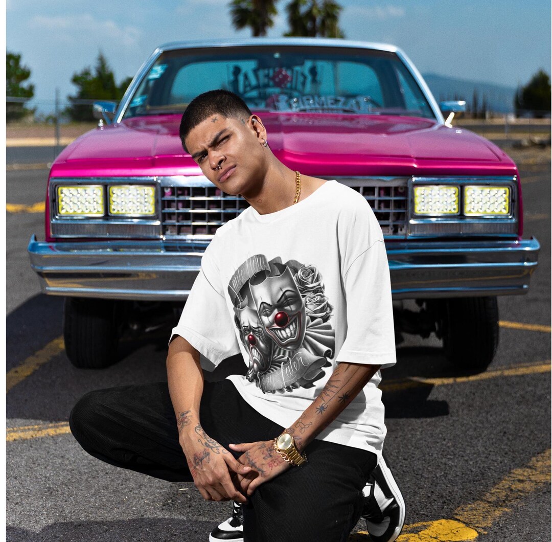 Smile Now Cry Later Boxy Tee, Lowrider Art Shirt, Unisex Chicano Tee ...