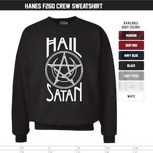 Hail Satan Pentacle Sweatshirt Satanic Shirt Baphomet Pagan - Etsy