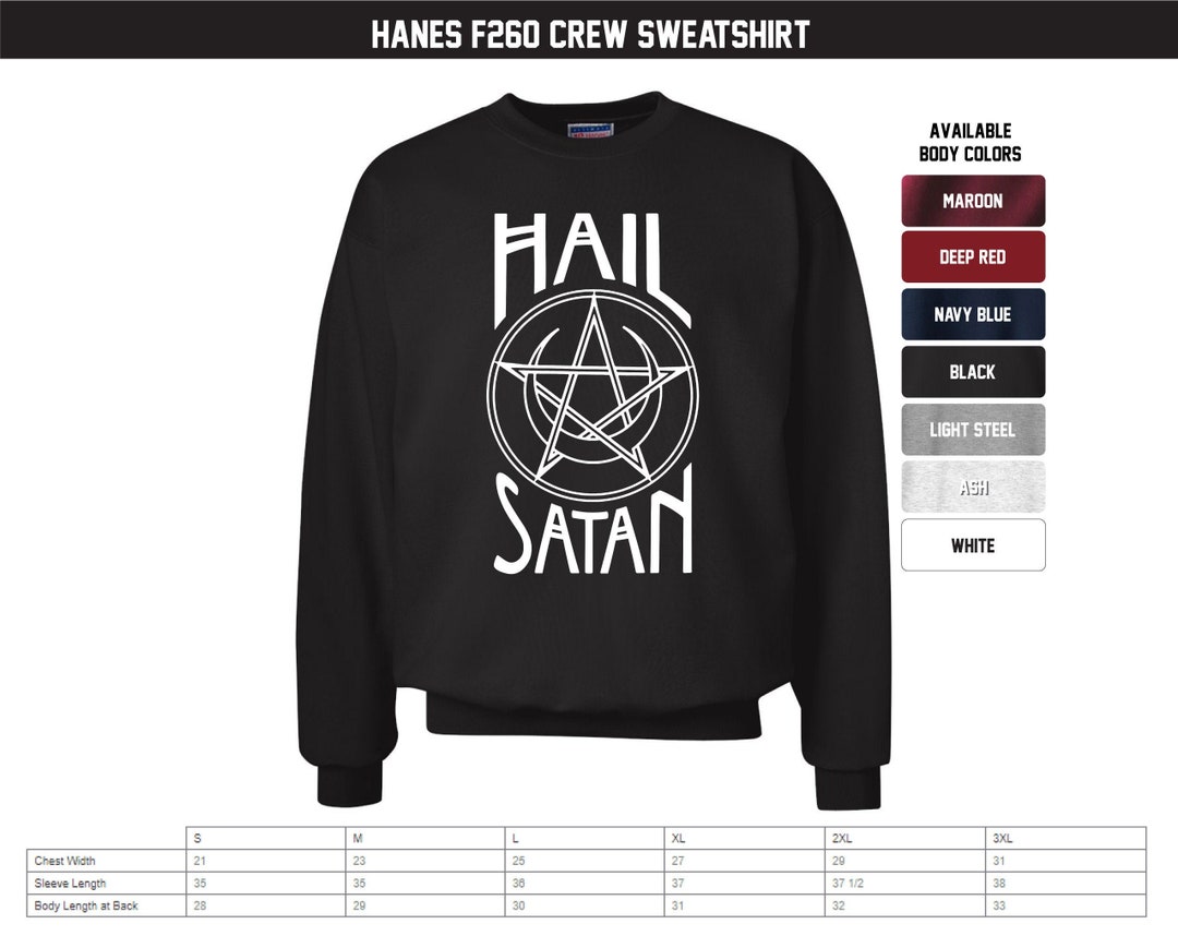 Hail Satan Pentacle Sweatshirt Satanic Shirt Baphomet Pagan - Etsy